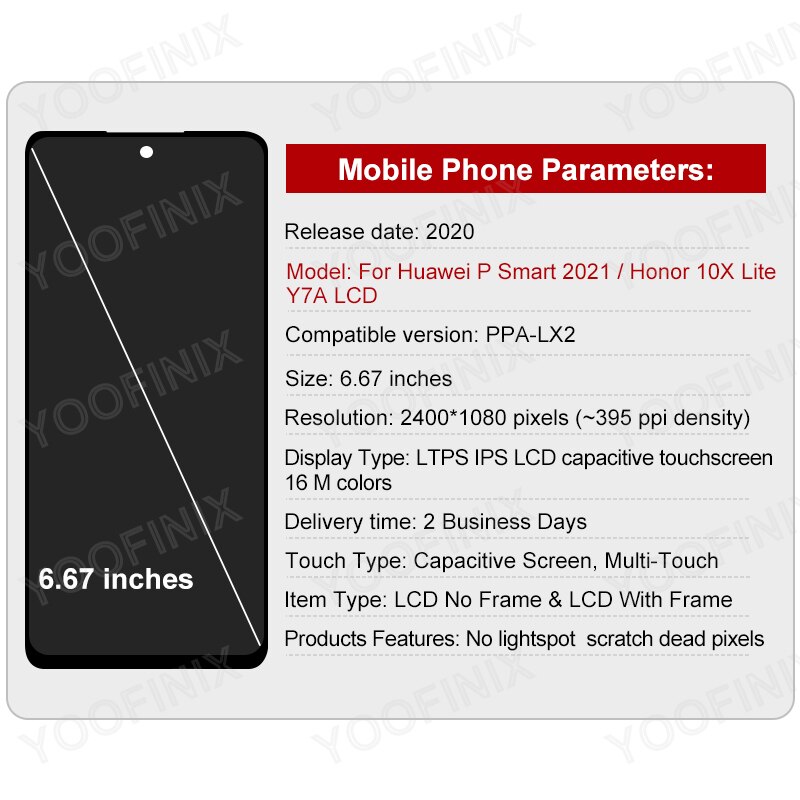 6.67 "Originele Voor Huawei P Smart Lcd PPA-L... – Vicedeal
