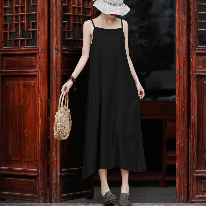 Long Sling Slip Dress for Women Inner and outer ve... – Vicedeal