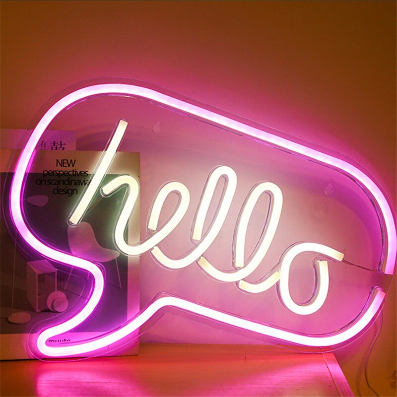 Neon Light Sign Hello Vorm Transparant Acryl Neon ... – Grandado