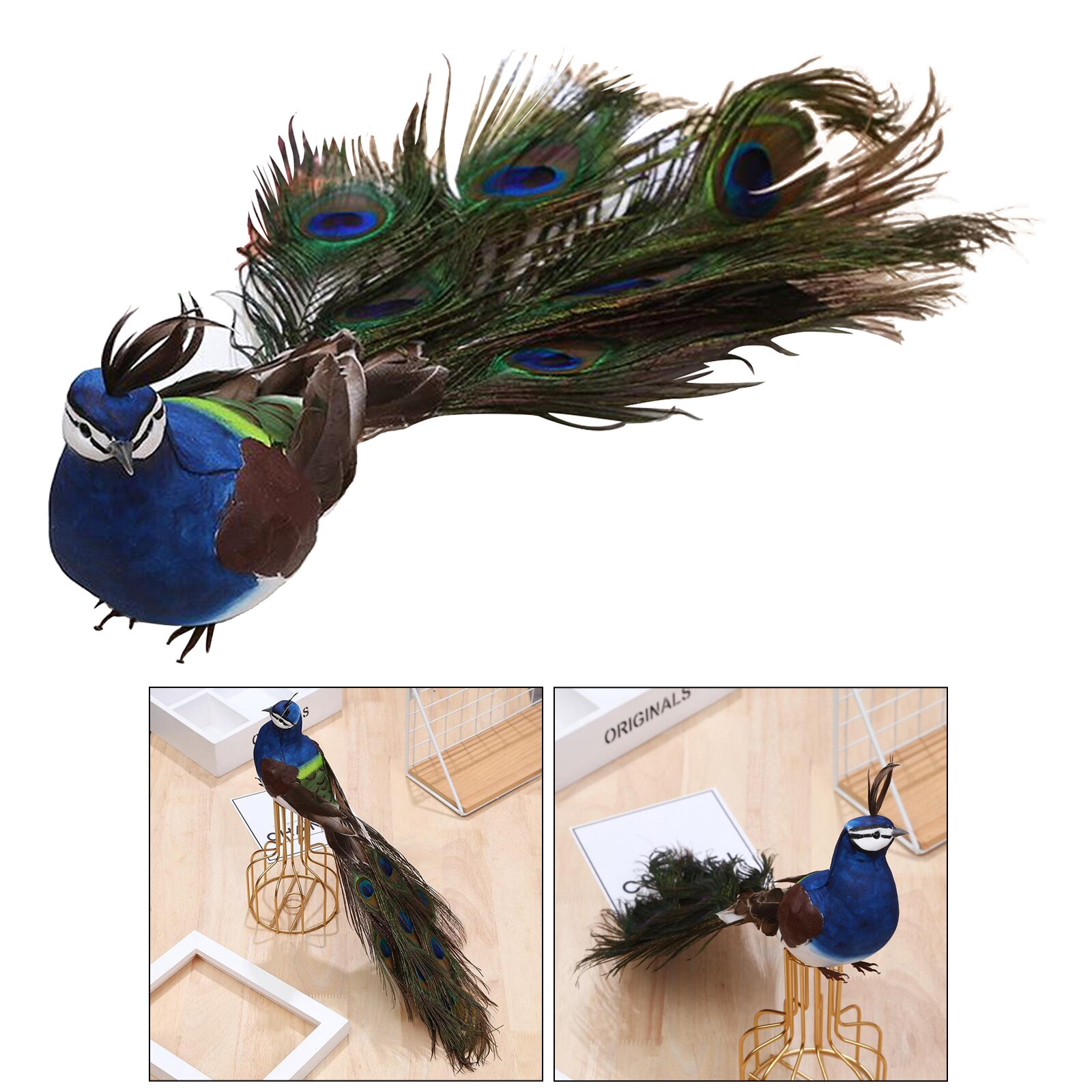 Foam Lifelike Peacock Miniature Garden Ornament Sc... – Vicedeal