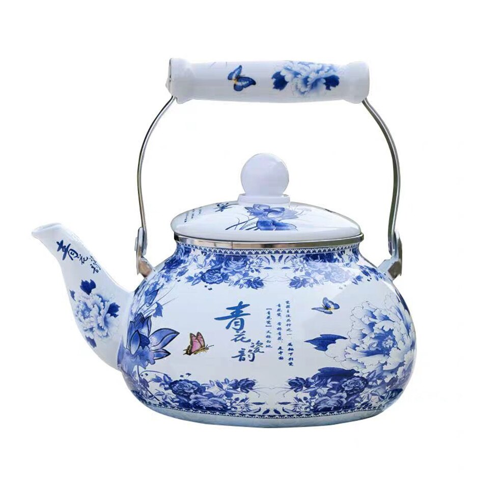 2.5L Enamel Tea Infuser Blue And White Porcelain E... – Grandado