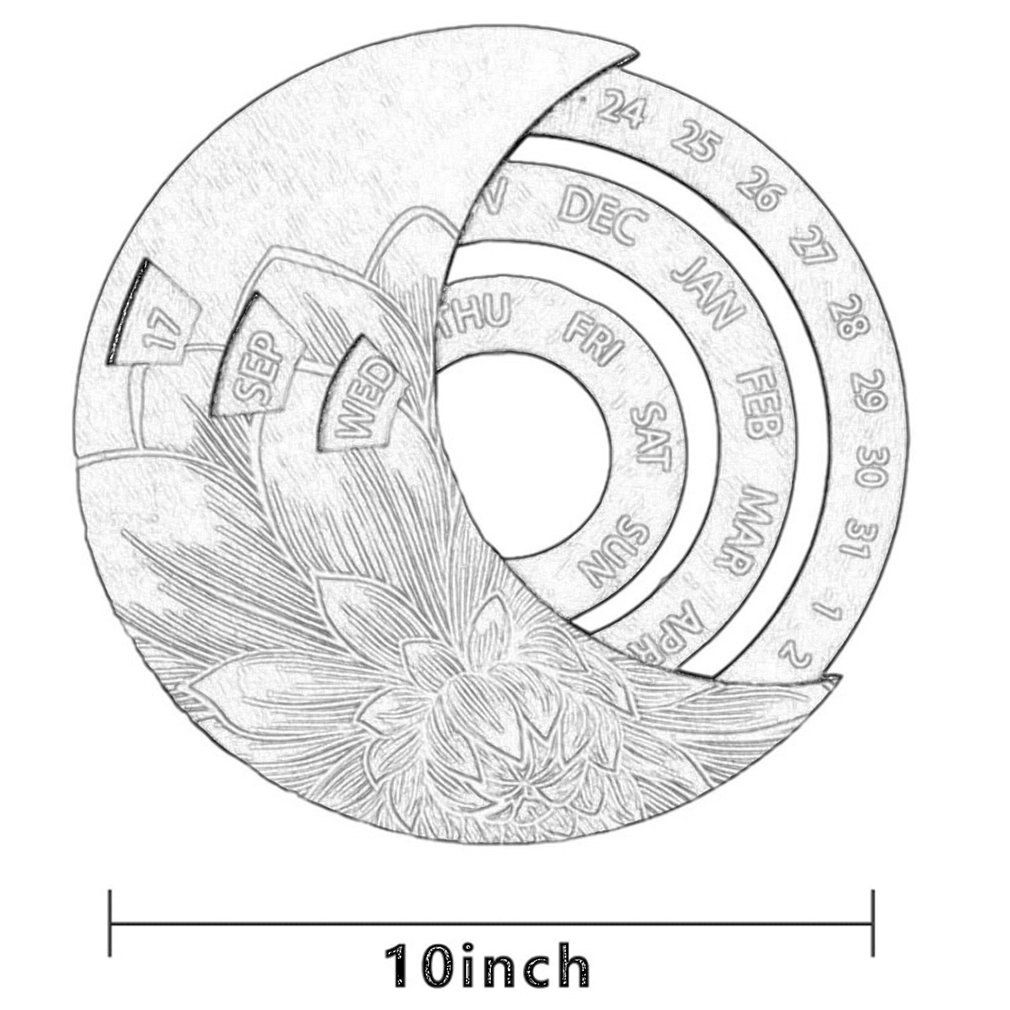 Wooden Hanging Calendar Craft Retro Permanent Cale... – Grandado