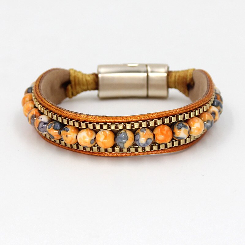 VONNOR Sieraden Steen Armbanden voor Vrouwen Leder... – Grandado