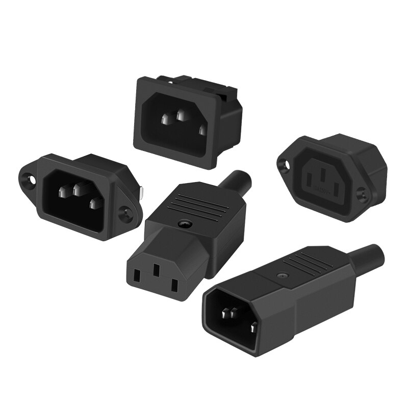 10A/250V socket plug connector 2 3 Pin Black AC po... – Grandado