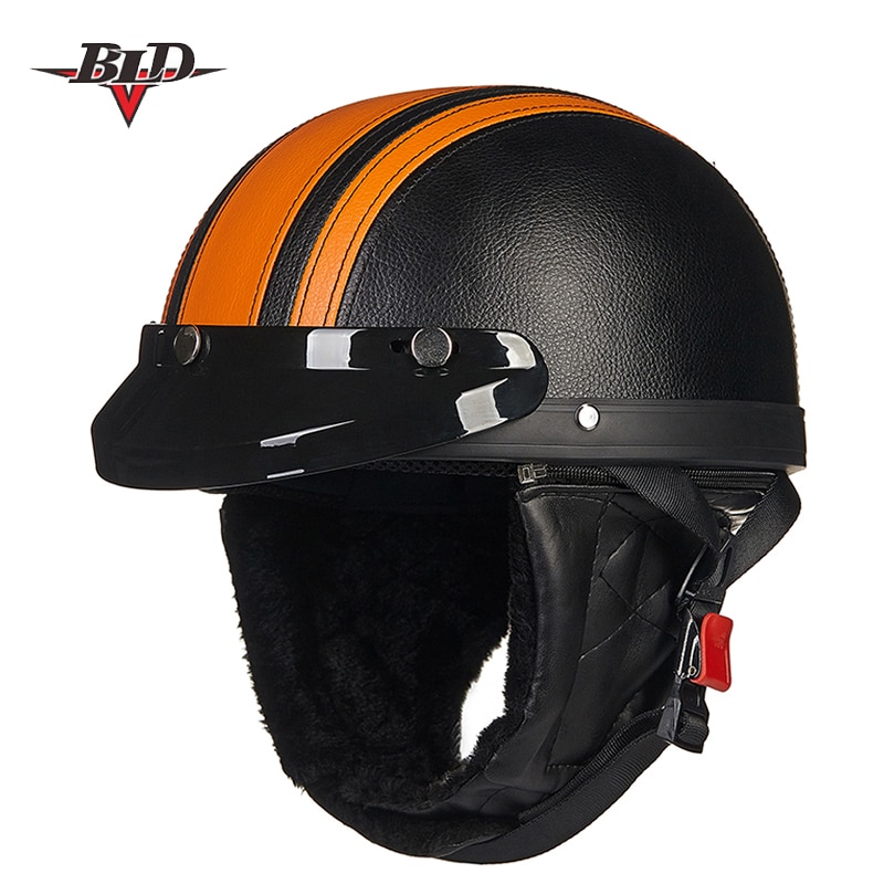 Brand Vintage Motorhelm Open Gezicht Retro Half He... – Vicedeal