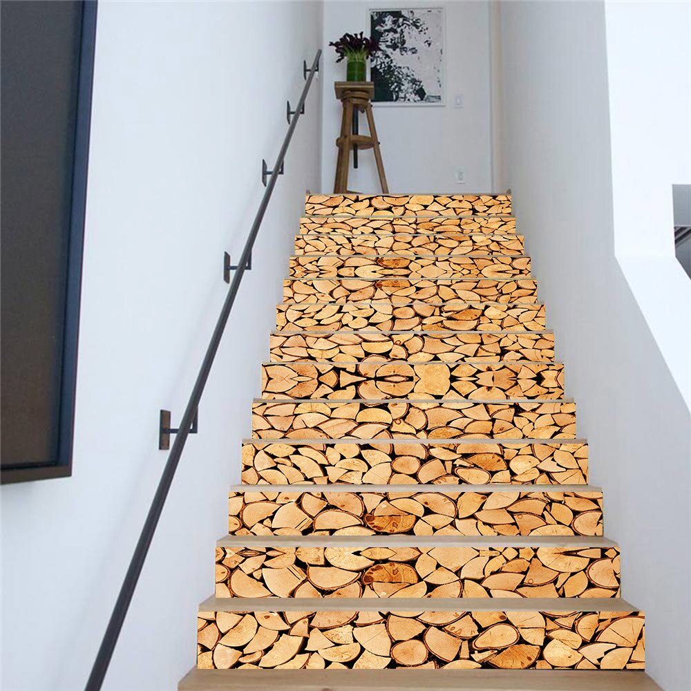 13 Pcs/Set Wooden Pattern Self Adhesive Stairs Sti... – Grandado