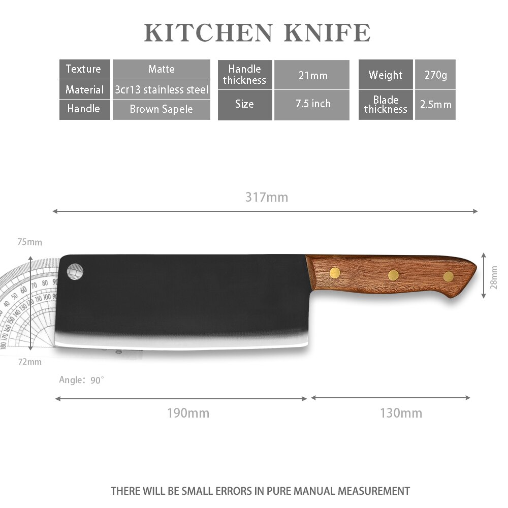 XYJ Full Tang Chef Knife 7.5-inch Stainless Steel ... – Vicedeal