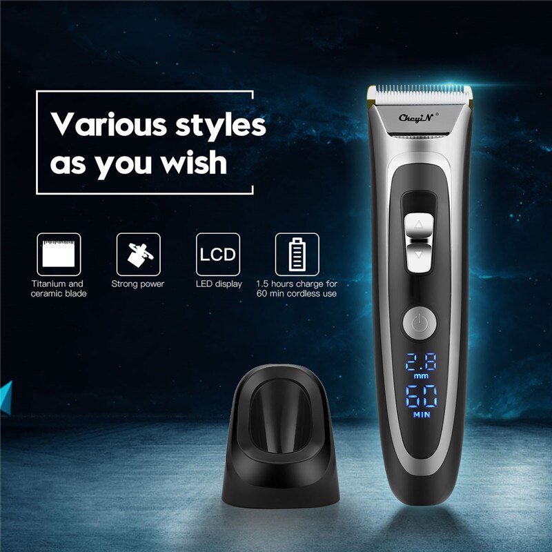 CkeyiN LCD Digital Hair Trimmer Household Electric... – Grandado