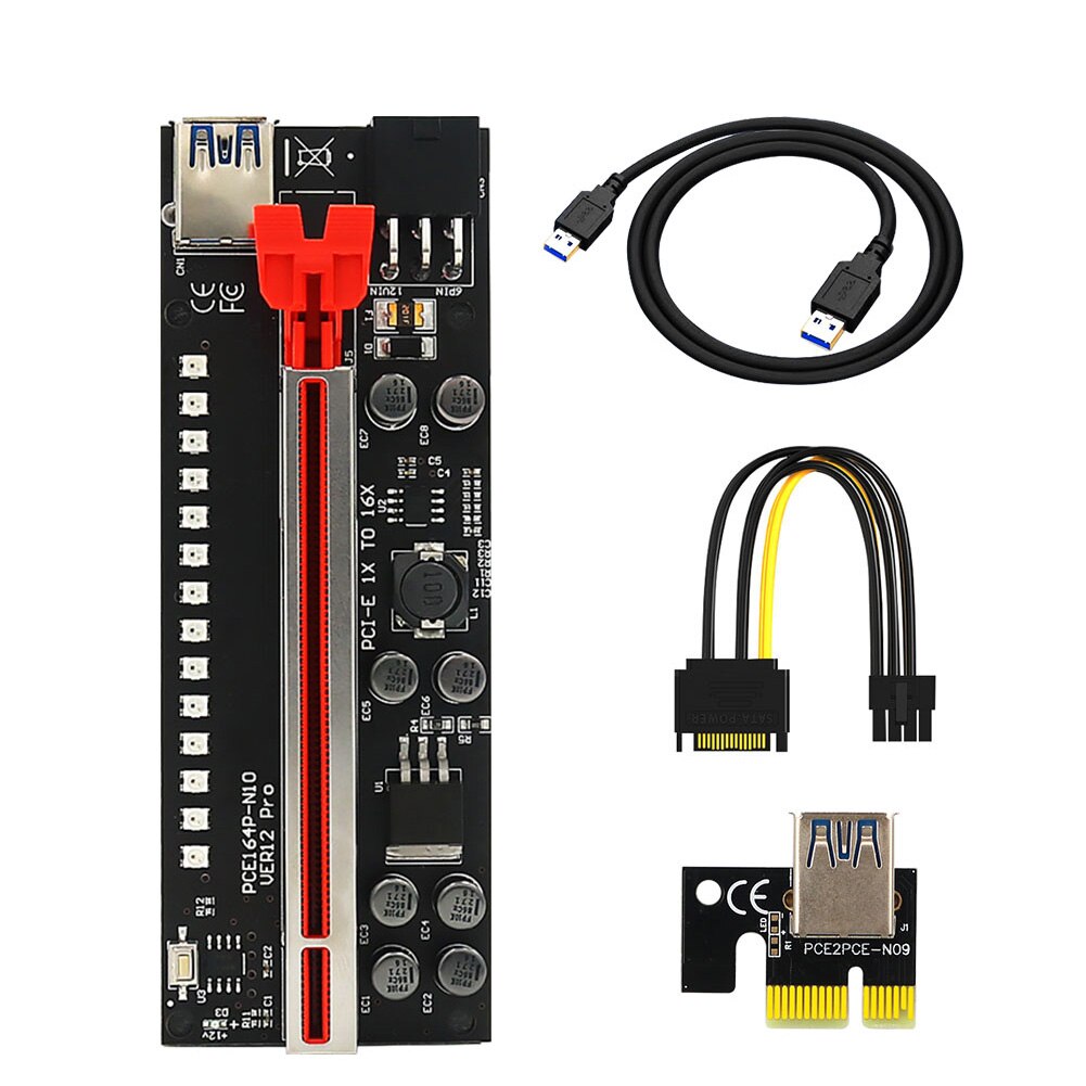 VER12 Pro PCIE Riser Video Card GPU Extension 6 Pi... – Grandado