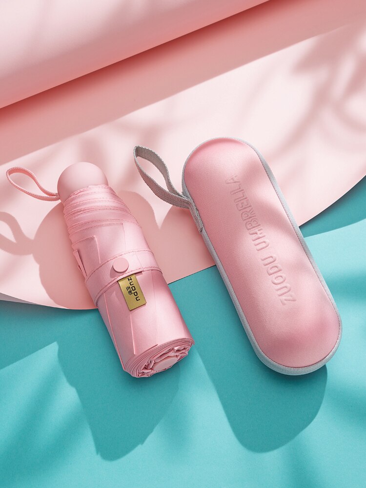 Mini hopfällbar litet paraply paket låda ficka reg... – Vicedeal