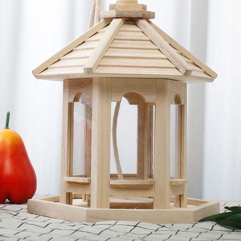 Pastoral Style Wooden Bird Feeder Bird Food Seed H... – Grandado
