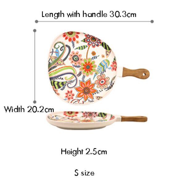 Ceramic Salad Plates with Handle, Porcelain Dinner... – Vicedeal