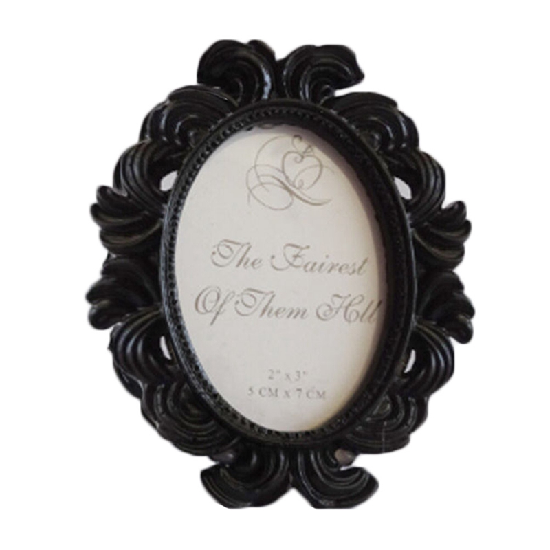 Classic Baroque Branches Small Photo Frame Black A... – Grandado