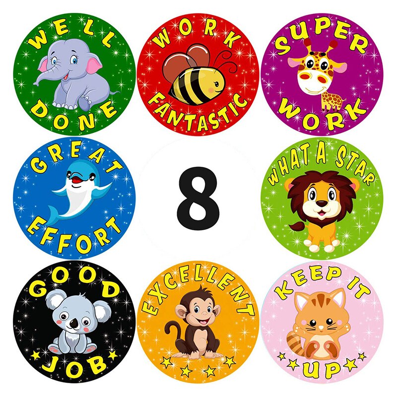 500Pcs/Roll Kids Leuke Stickers Animal 1Inch Label... – Vicedeal