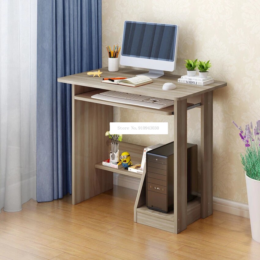 Modern Wood Desktop Computer Desk With Keyboard Tr... – Grandado