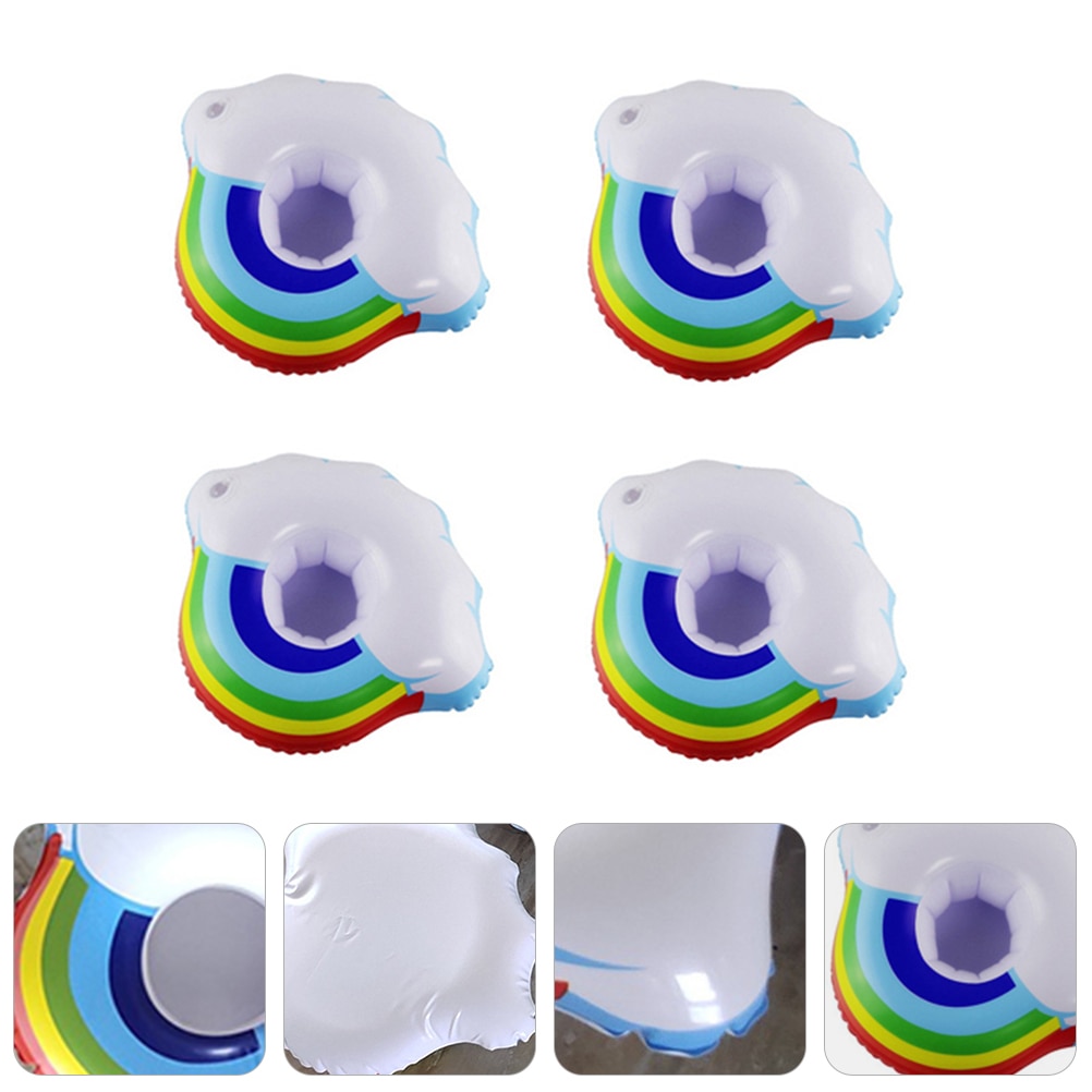 4pcs Floating PVC Rainbow Pool Drink Holders Infla... – Vicedeal