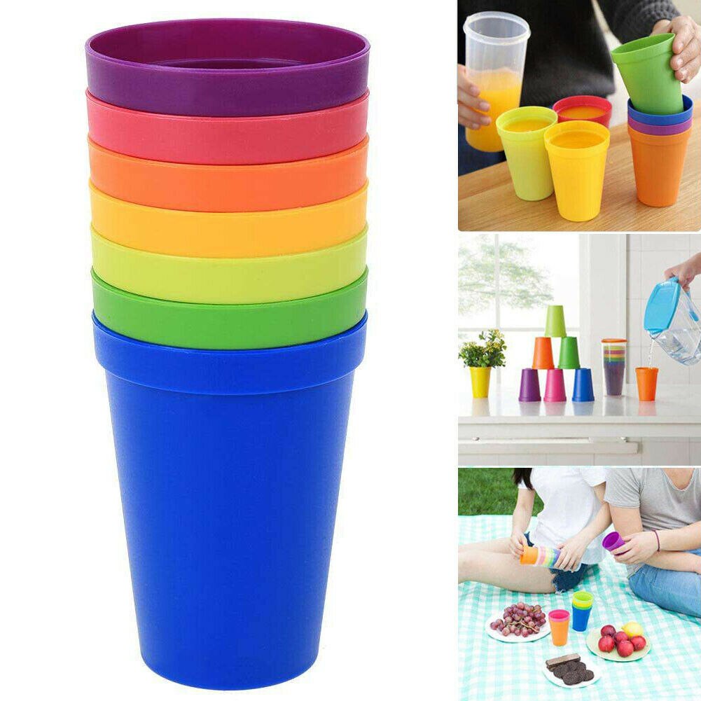 7Pcs Mug Plastic Cups Water Battle Set Of 8 Reusab... – Grandado