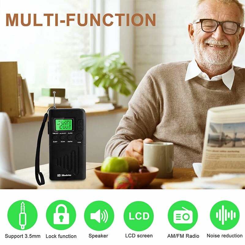 Portable Radio FM AM LCD Digital Display Radio Spe... – Grandado