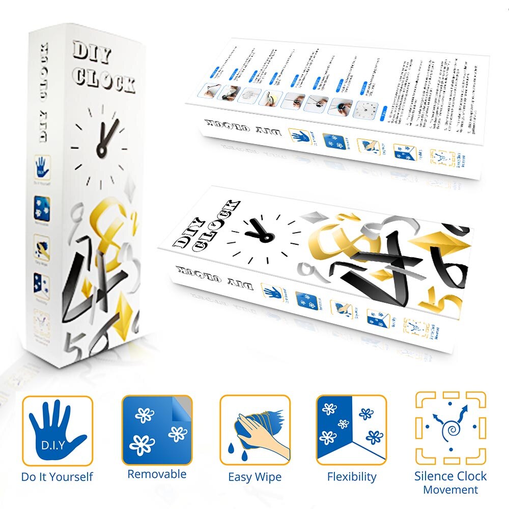 Roman Numerals DIY Big Wall Clock Modern Kitty Cat... – Grandado