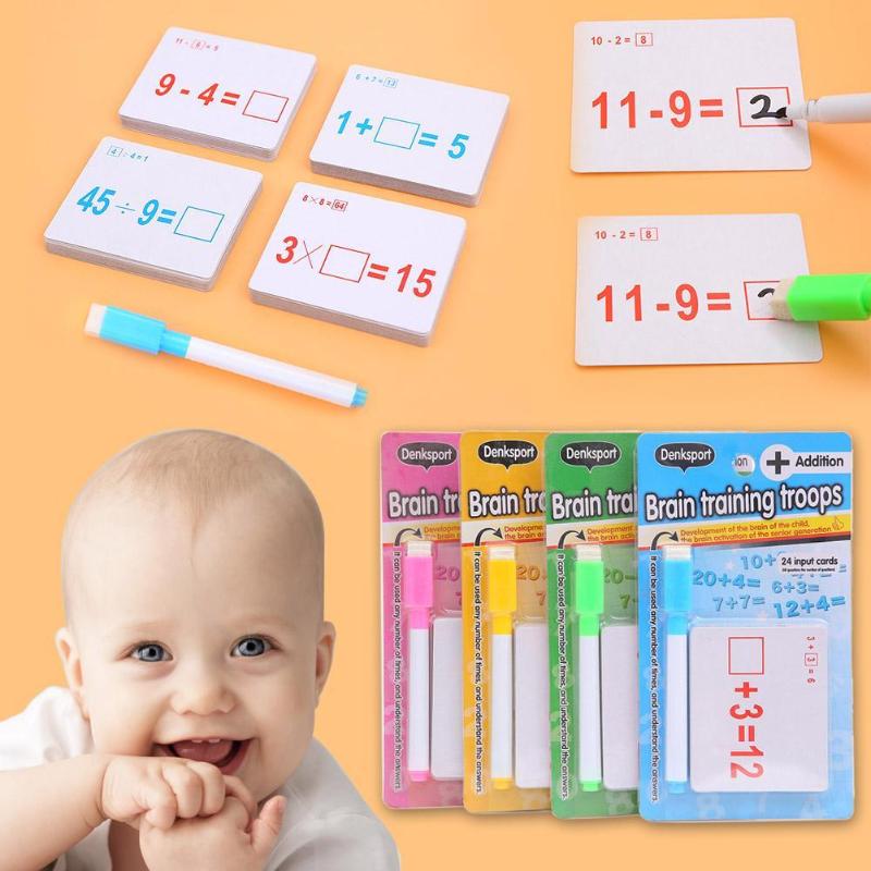 1 set Kids Reusable Mathematics Teach Card With Er... – Grandado