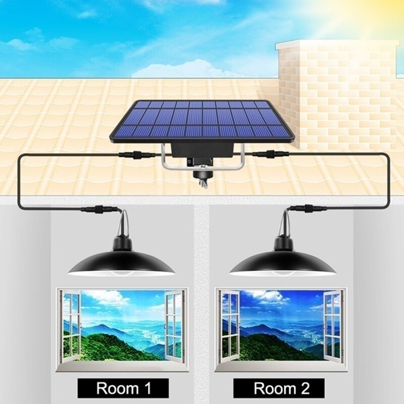Double Head Solar Pendant Light Outdoor Indoor Sol... – Grandado