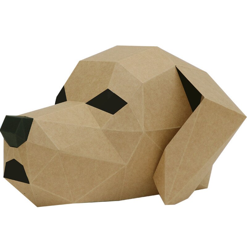 Funny DIY Labrador Dog Head 3D Paper Mask Headgear... – Grandado