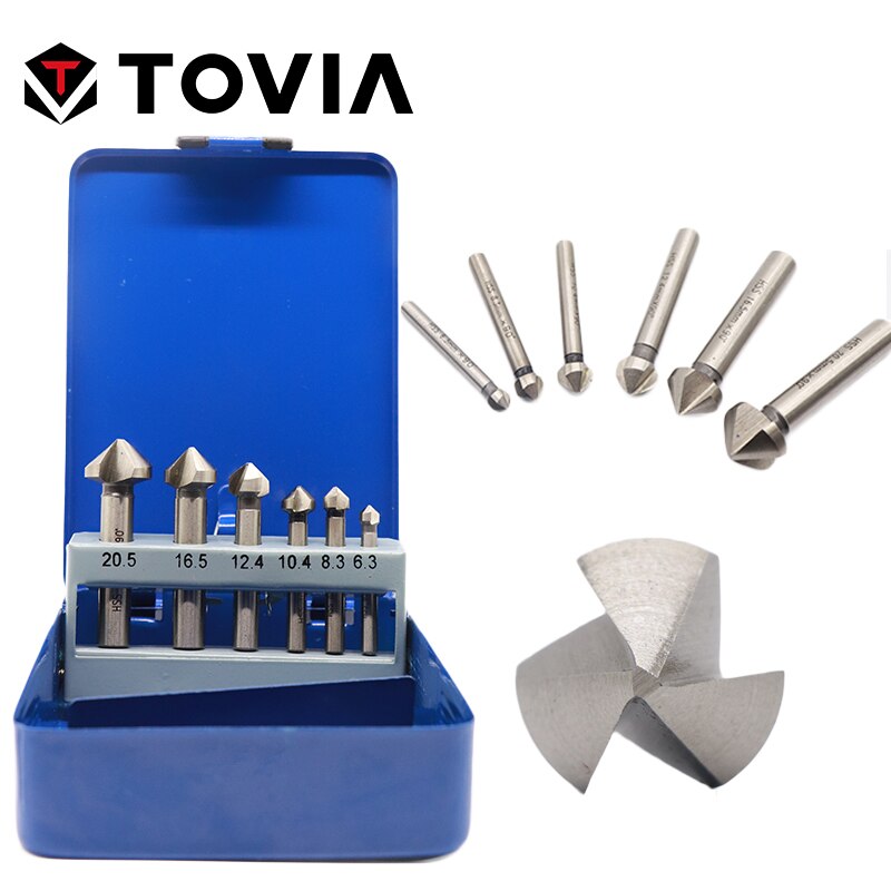 Tovia 6Pcs Hss Afschuining Boor 90 Graden 3 Fluite... – Grandado