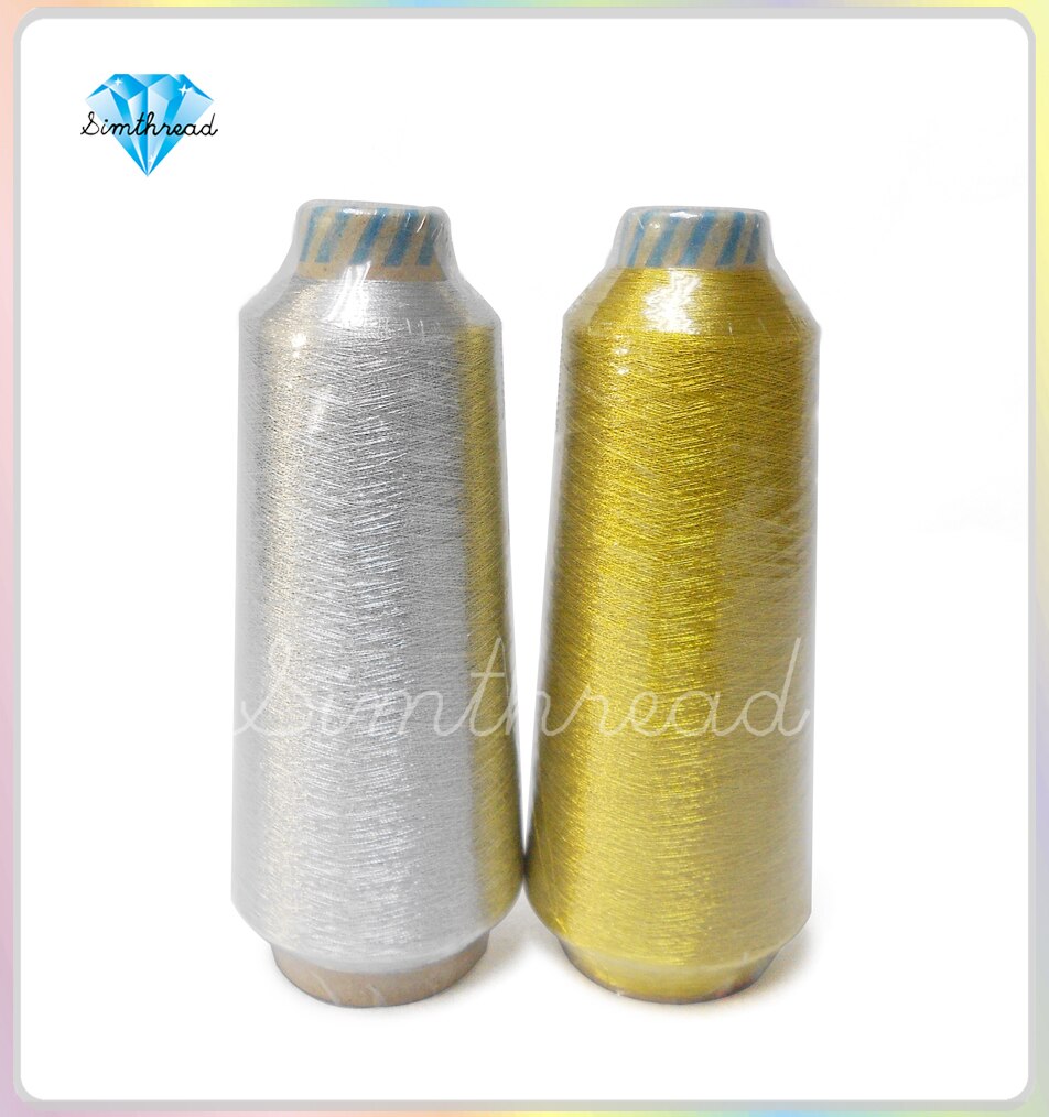 Hilo de bordar metálico, Color dorado y plateado, – Grandado