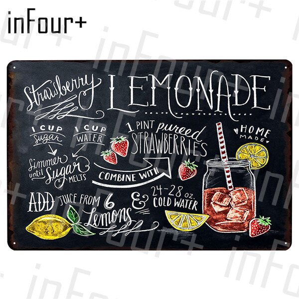 Fresh Lemon Metal Plate Tin Sign Plaque Metal Vint... – Grandado