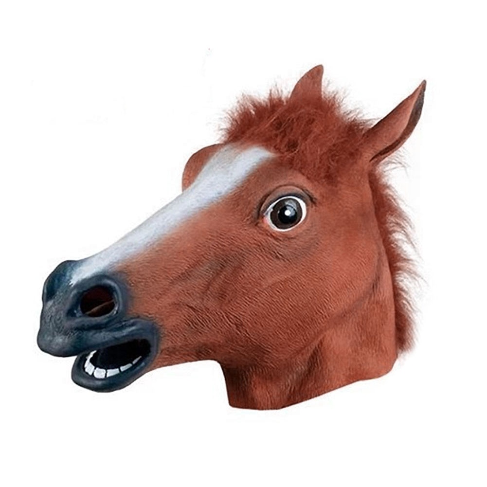 Realistic Horse Head Mask Full Head Fur Mane Latex... – Grandado