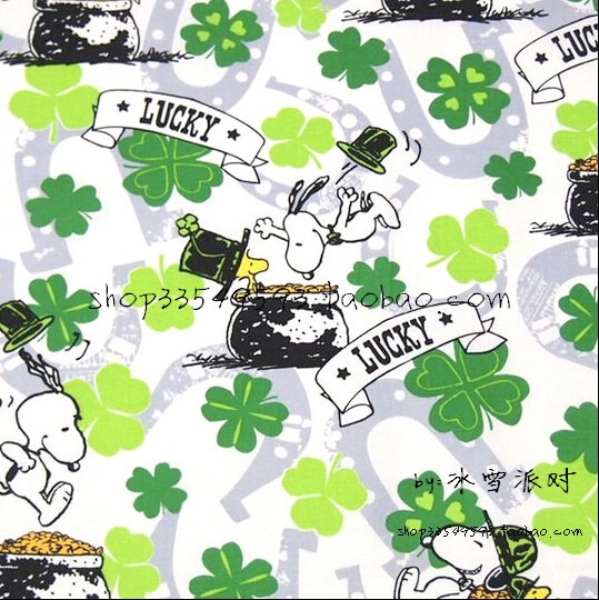 100*140cm (39''*55'') clover dog printed plain cot... – Vicedeal