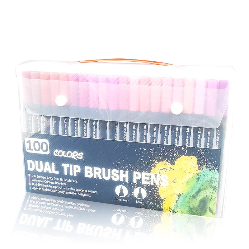 120 Dual Tip Brush Pen Felt Tip Pen Dual Tips Colo... – Vicedeal