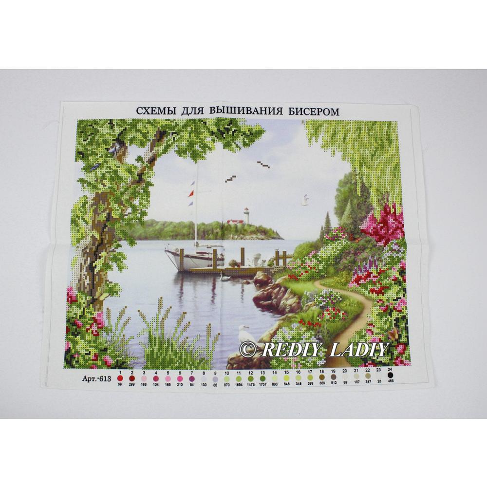 DIY Beaded Embroidery Kits Lake Boat Scenery Needl... – Grandado