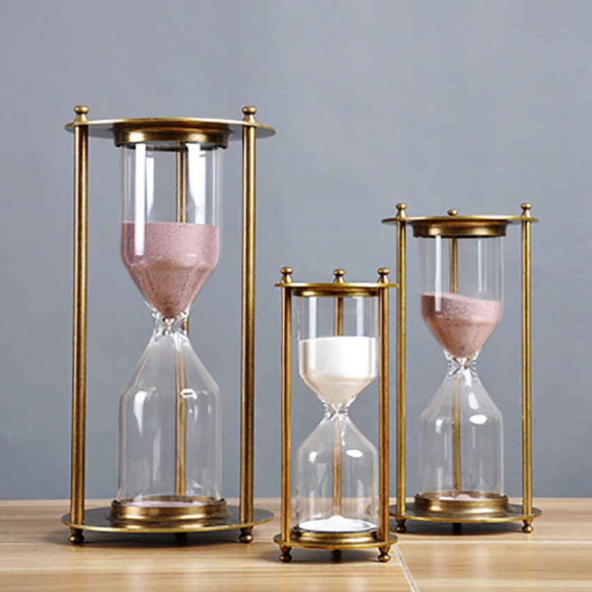 1PC Retro Bronze Timing Hourglass Home Office Hote... – Grandado