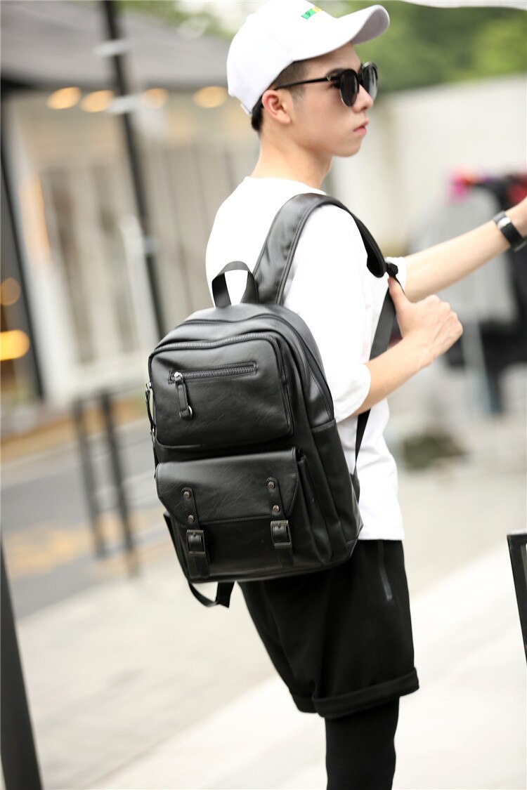 bag again 031117 man leather backpack student scho... – Grandado