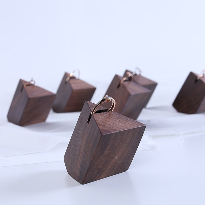 Brown Solid Wood Ring Display Holder Ring Display ... – Grandado