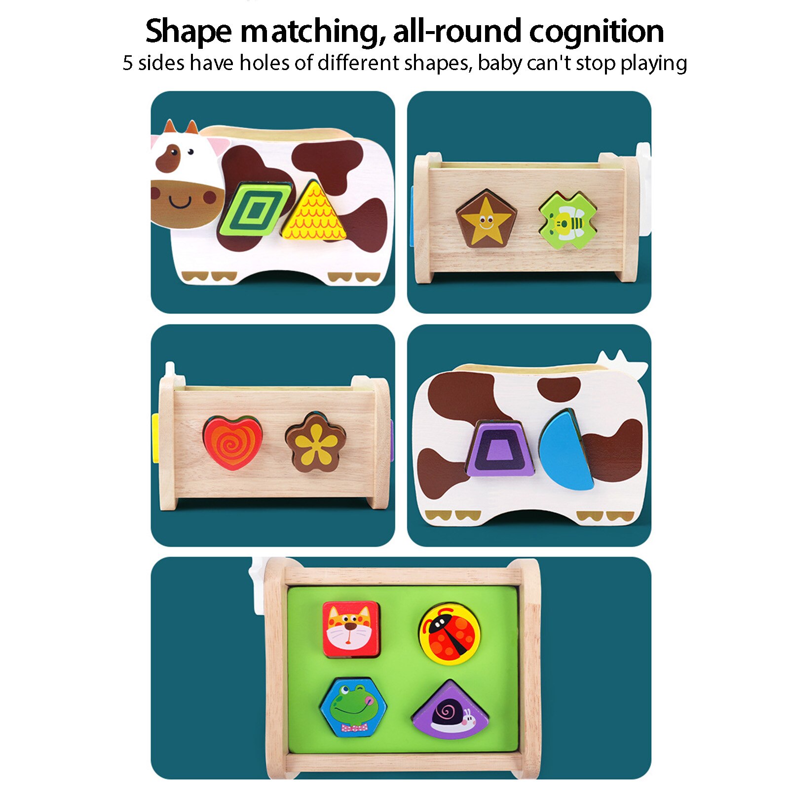 Novelty Wooden Education Color Shape Sorter Stacki... – Grandado