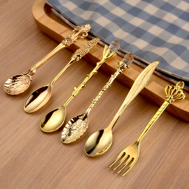 6 Pcs/Set Spoon Coffee Spoon Set Vintage Table Spo... – Grandado