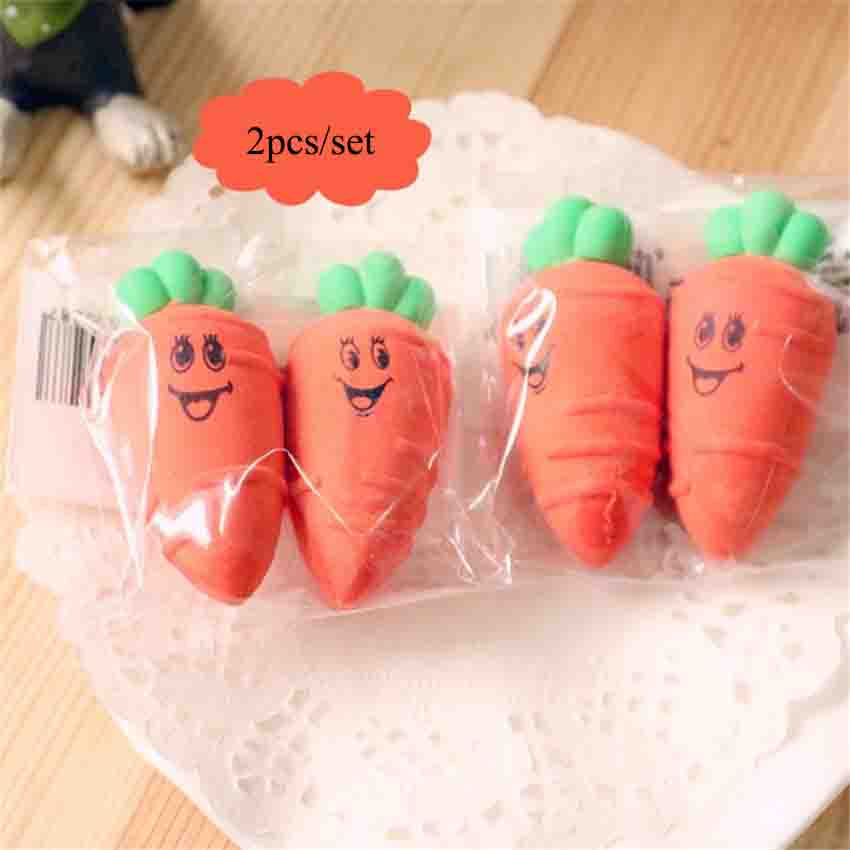2pcs/set Cartoon Carrot Eraser Detachable Rubber E... – Vicedeal