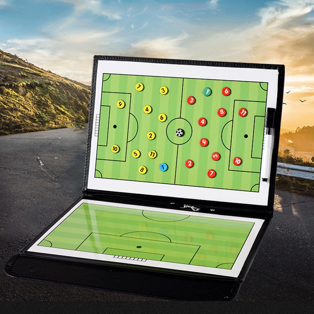 Football Tactic Board 2.5 Fold Coach Board Leather... – Grandado