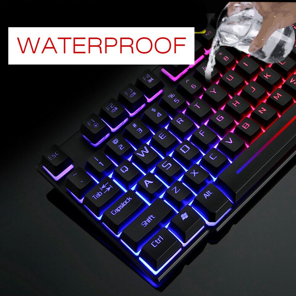 Colorful Backlight Usb Keyboard Wire Mouse Set Led Grandado