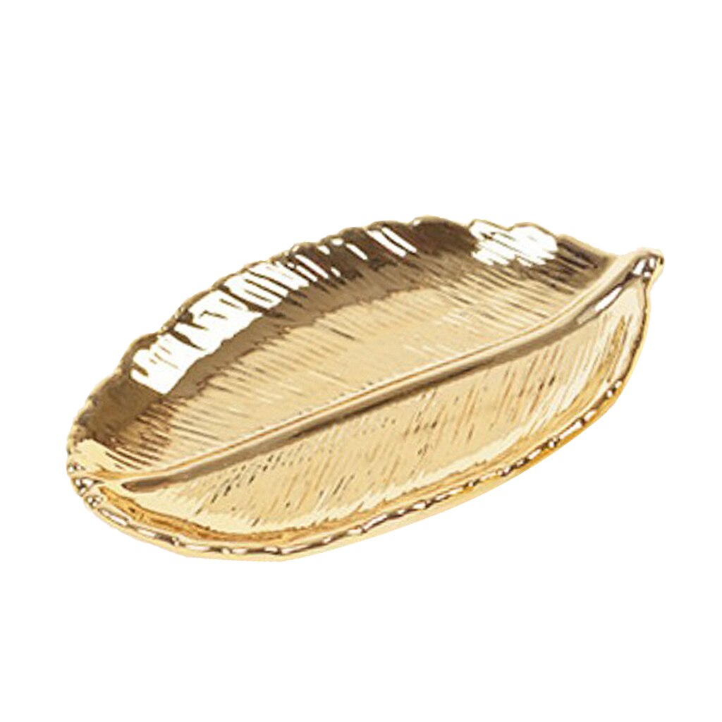 Ceramics Leaf Shape Jewlery Tray Dish Plate Food Candy Biscuit Snack ...