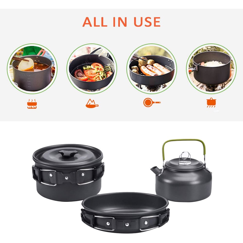 Camping Cookware Kit for 1-3 Person Backpacking Co... – Grandado