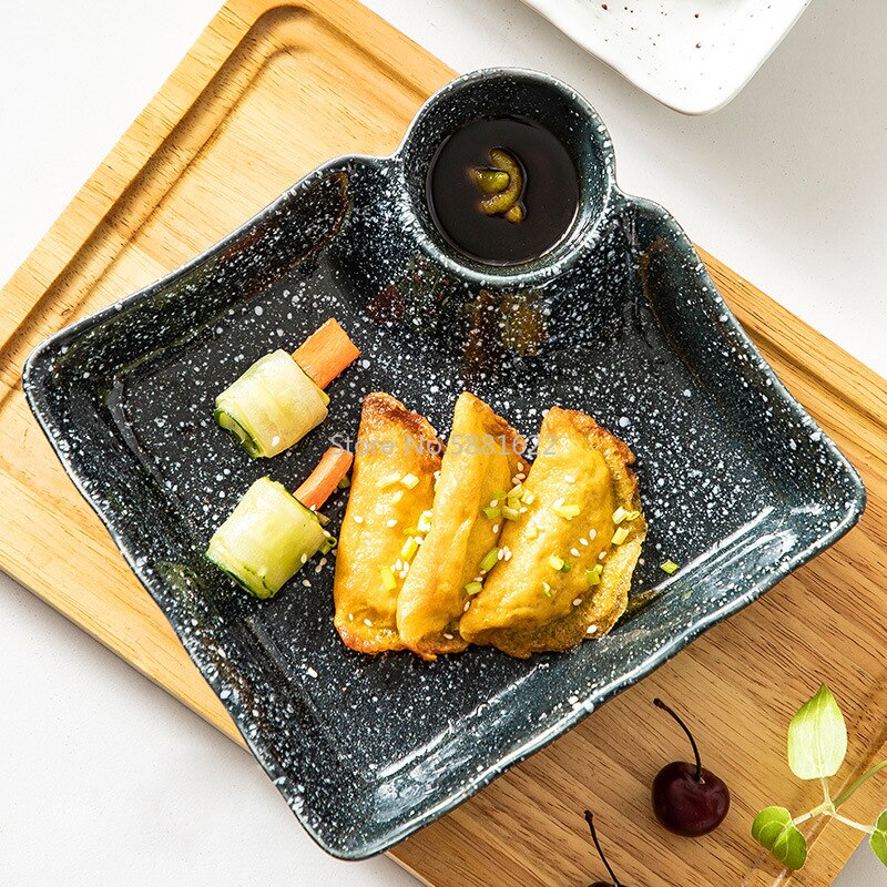 Japanese Dumpling Plate Ceramic Plate with Small D... – Grandado