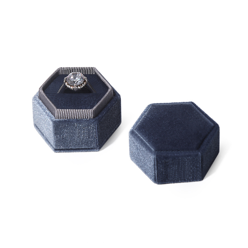 product hexagonal velvet ring box jewelry box disp... – Vicedeal