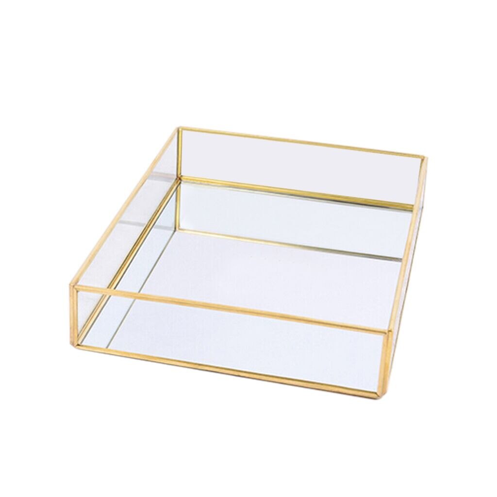 European Gold Glass Metal Storage Tray Plate Makeu... – Vicedeal