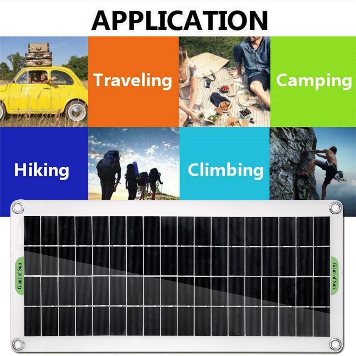 100W Solar Panel 12V Polycrystalline Double USB Po... – Grandado