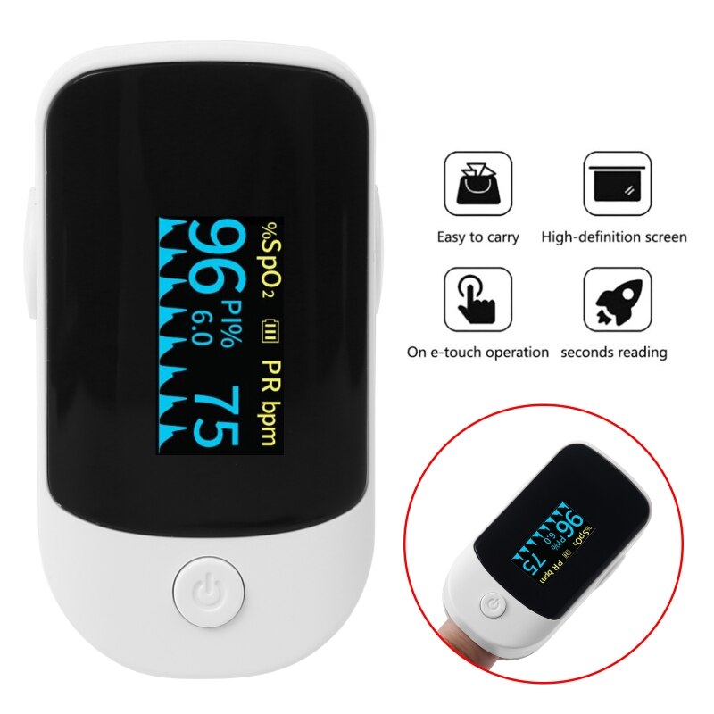 Portable Digital Fingertip Pulse Oximeter SPO2 OLE... – Grandado