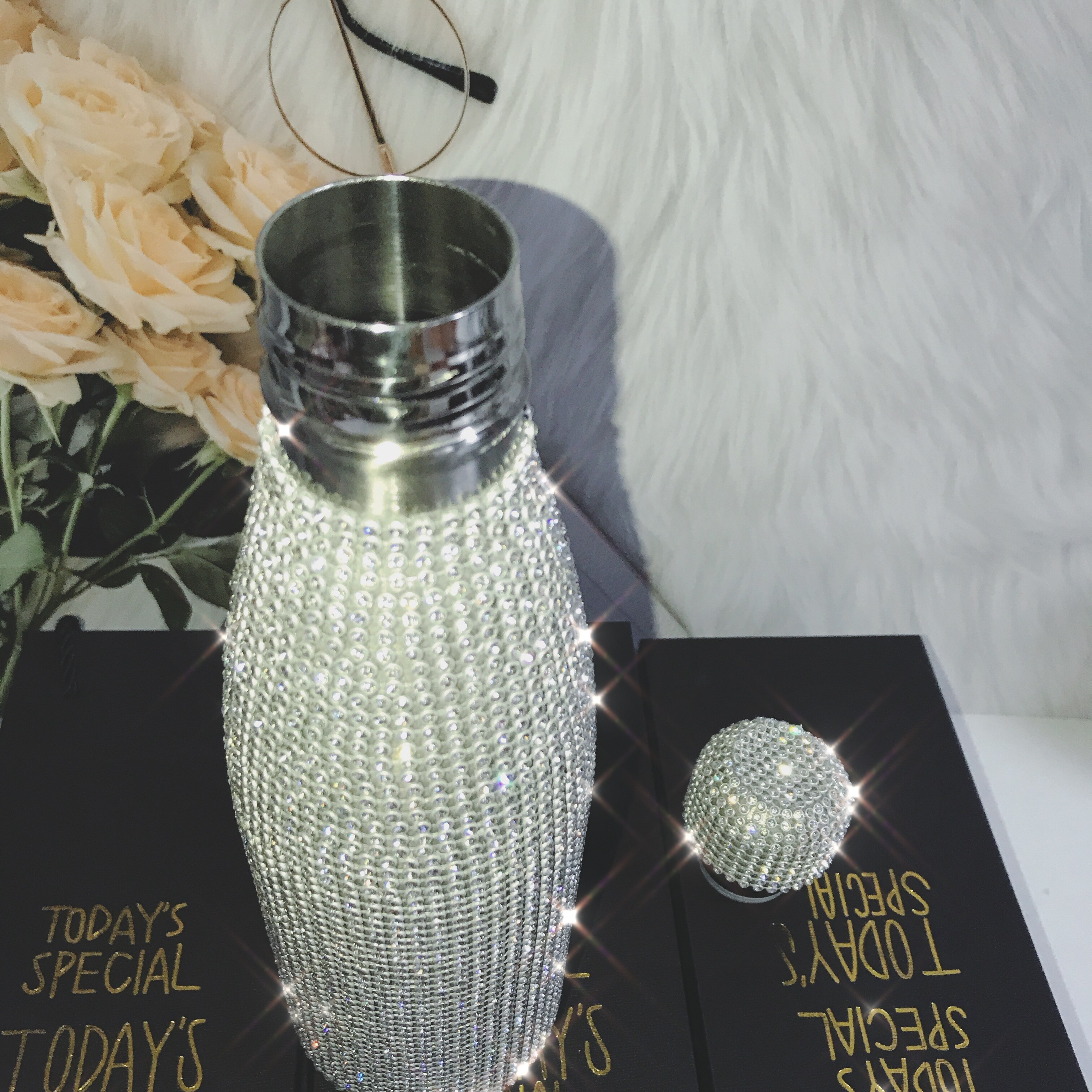 500ml Shinning Water Bottle with Rhinestones Therm... – Grandado