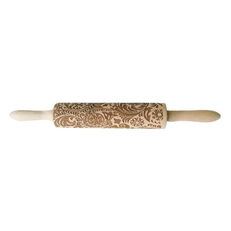 Christmas Deer Wooden Rolling Pin Embossing Roller... – Grandado